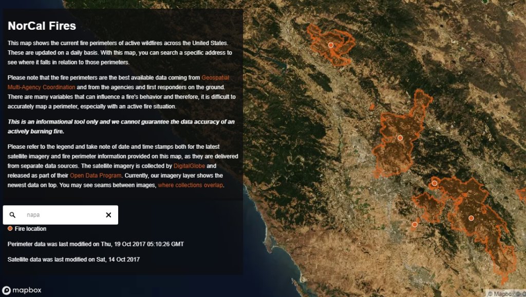 Mapbox Releases New Map to Track Fires in Northern California and ...