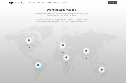 New DJI Drone Rescue Map Tracks Drone-Assisted Rescues Worldwide – sUAS ...