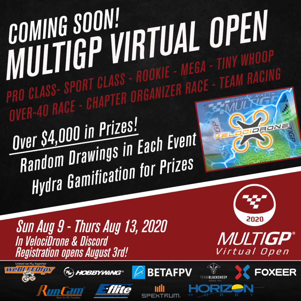 Coming Aug 9 – 13 – the 2020 MultiGP Virtual Open (in VelociDrone ...