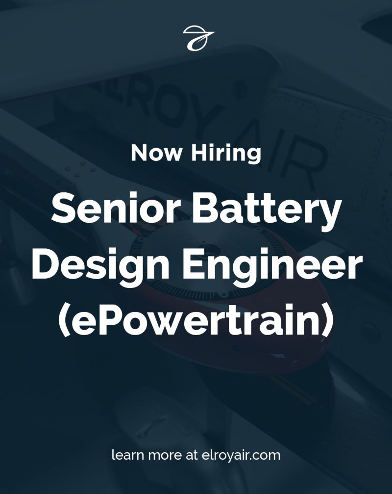 Senior Battery Design Engineer (ePowertrain) – sUAS News