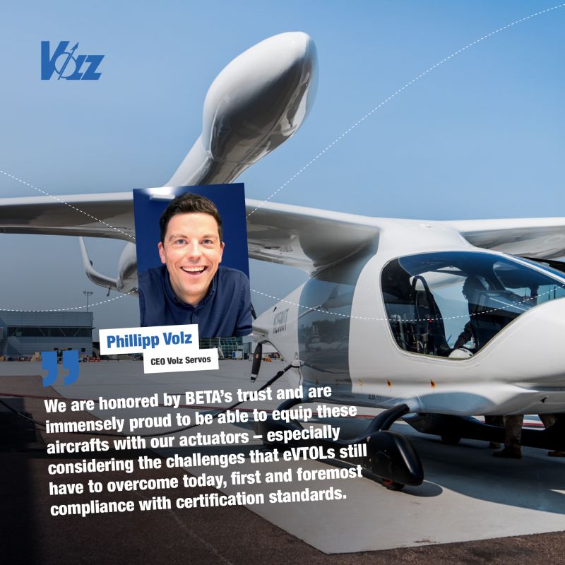 Volz Servos Selected as Supply Chain Partner for BETA Technologies ALIA ...