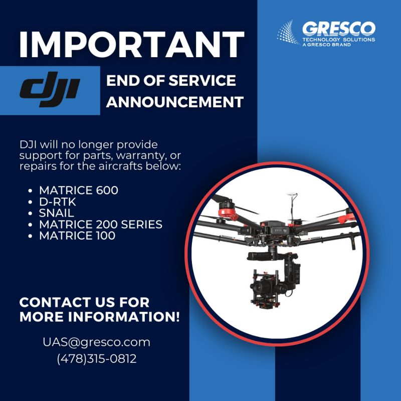 Gresco UAS – Matrice 600 & More Take Final Bow: DJI Ends Support for Legacy Drones – sUAS News